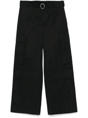 JIL SANDER Belted Cargo Trousers - Black