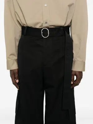 JIL SANDER Belted Cargo Trousers - Black