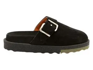 Off-White Suede Clogs - Black