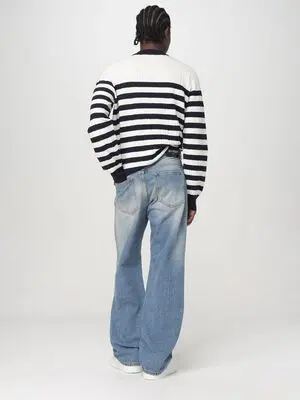 Balmain Striped Crew Neck Sweater