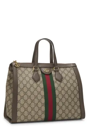 Gucci Gg Supreme Canvas Ophidia Tote - Brown