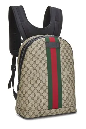 Gucci Original Gg Supreme Canvas Web Backpack - Black