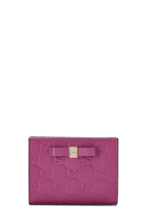 Gucci Ssima Bifold Bow Wallet - Pink