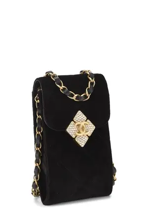 Chanel Velvet Diamond Lock Phone Holder