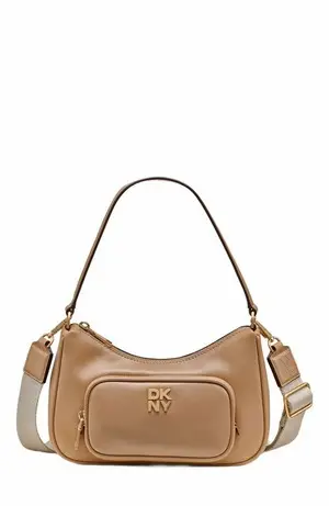 Dkny Top-zip Shoulder Bag - Cappucino
