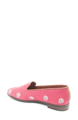BYPAIGE Daisies Needlepoint Loafer - Pink