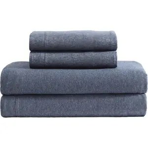 CALVIN KLEIN HOME Modern 300 Thread Count Mélange Cotton Blend Jersey Sheet Set - Dark Blue