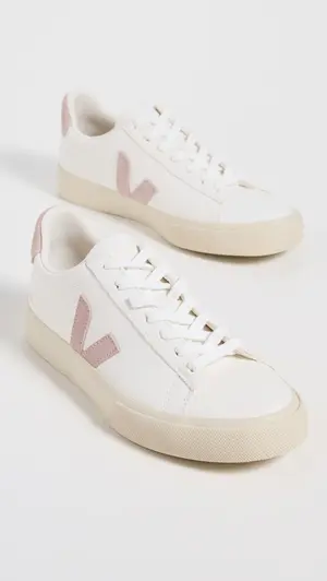VEJA Campo Chromefree Leather Sneakers - Extra-white/babe