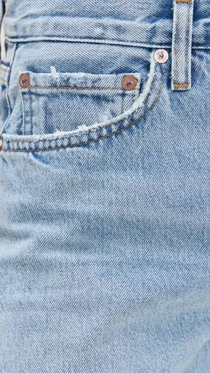 AGOLDE Parker Long Loose Fit Vintage Denim Shorts - Replica