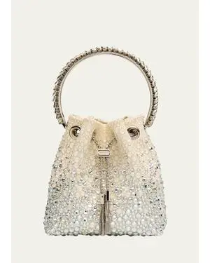 JIMMY CHOO Bon Bon Top-handle Bag - Ivory/crystal