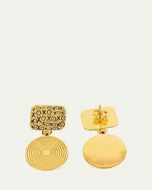 GWEN BELOTI Xo Drop Earrings - Gold