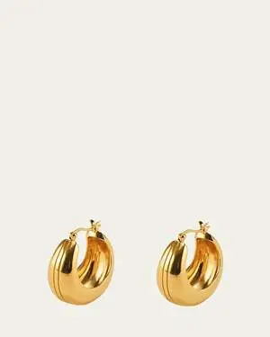 GWEN BELOTI Stripe Dome Hoop Earrings - Gold