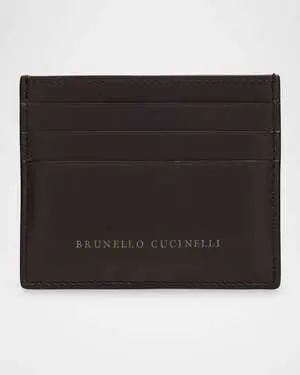 Brunello Cucinelli Leather Card Case - Brown