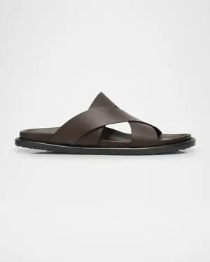 STUART WEITZMAN Stuart Weitzman Berkley Leather Slide Sandals - Espresso
