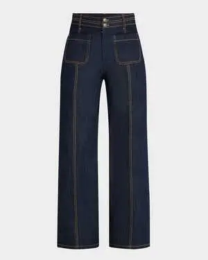 Cinq A Sept Contrast Stitching Jeans For Women