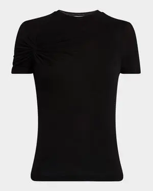 AGOLDE AGOLDE Lissa Gathered Tee - Black