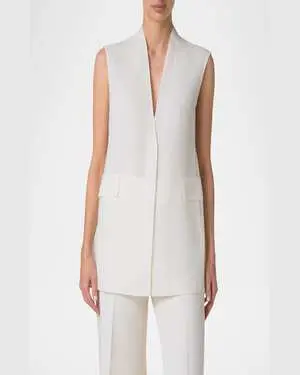 Akris Artina Long Silk Organza Vest