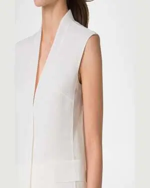 Akris Artina Long Silk Organza Vest