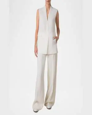Akris Artina Long Silk Organza Vest