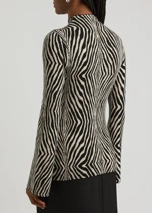 BY MALENE BIRGER Bernie Zebra-intarsia Stretch-knit Jumper