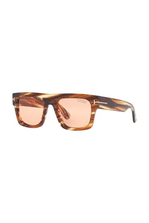 TOM FORD Fausto Square Frame Sunglasses - Brown