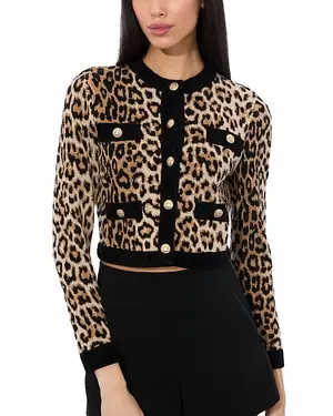 Alice + Olivia Leopard Print Cardigan
