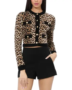 Alice + Olivia Leopard Print Cardigan