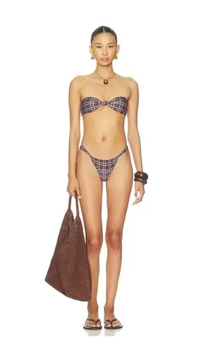 LOVERS AND FRIENDS Adore You Bottom - Brown Plaid