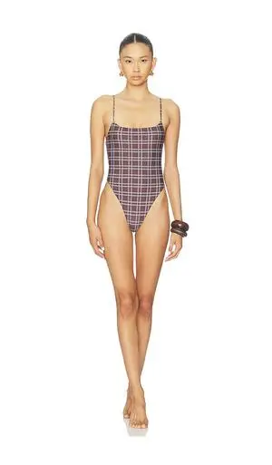 LOVERS AND FRIENDS Craze One Piece - Brown Plaid