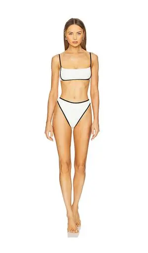 L*Space Nora Bitsy Bikini Bottom - Cream & Black