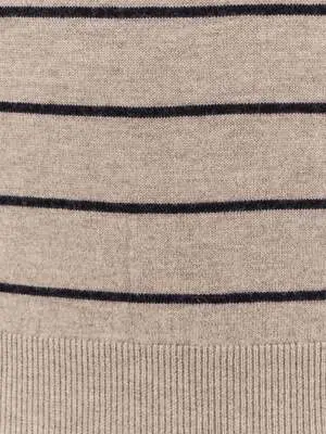 TONYWACK Super Fine Merino Wool Striped Polo Shirt - Beige