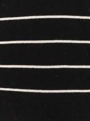 TONYWACK Super Fine Merino Wool Striped Polo Shirt - Black