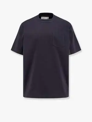 Sacai Cotton Tshirt With Nylon Inserts - Blue
