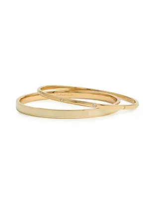 Coach Logo Enamelled Bangle Set - Cream