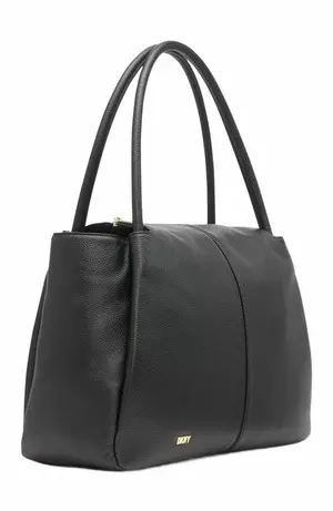 Dkny Sabina Pebble Leather Tote Bag - Blk/gold