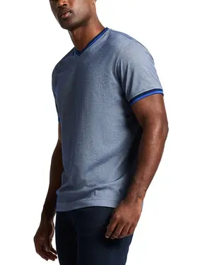 Robert Graham Holton Textured V Neck Tee
