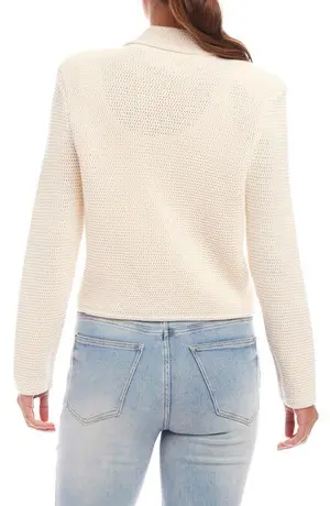 Karen Kane Open Stitch Cropped Sweater Blazer
