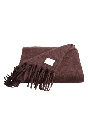 CALVIN KLEIN HOME Faux Mohair Throw Blanket - Dark Red
