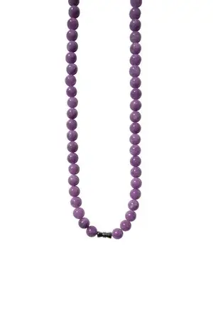 SEREE Lilac Jade Beaded Necklace - Purple
