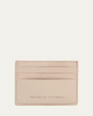 Brunello Cucinelli Leather Card Case Ivory
