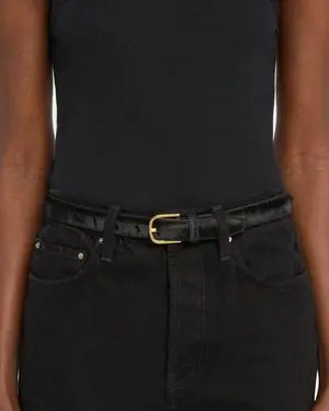 TOTEME Pony Hair Leather Belt - Black