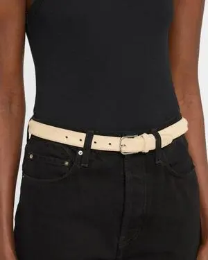 TOTEME Pony Hair Leather Belt - Sand