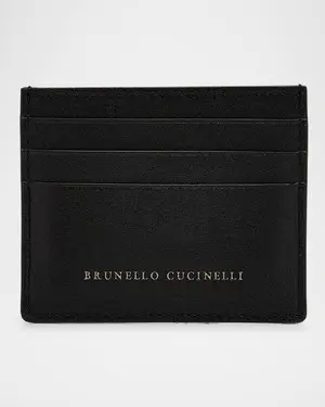 Brunello Cucinelli Leather Card Case - Black