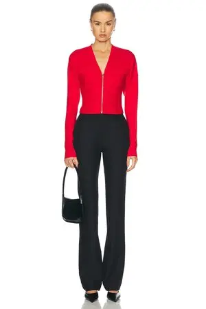 FLEUR DU MAL Knit Zip Bustier Cardigan
