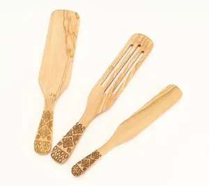 AARTI SEQUEIRA Aarti Sequeria Set Of 3 Olive Wood Multi-use Kitchen Tools - One-color