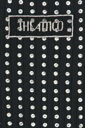 Attico Sleeveless Crystal Midi Dress - Black