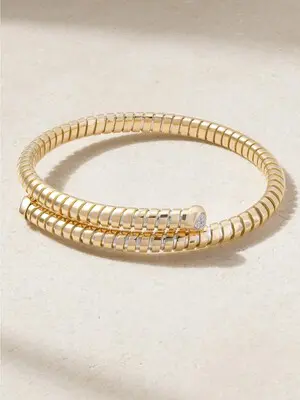 Marina B Trisolina Bypass Diamond Bracelet - Gold