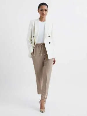 REISS Hailey Tapered Trousers - Brown