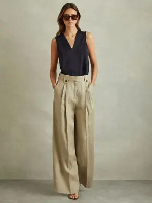REISS Mira V-neck Shell Top