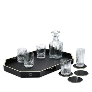 THE MARTHA, BY BACCARAT Octagon Coaster Set - Black